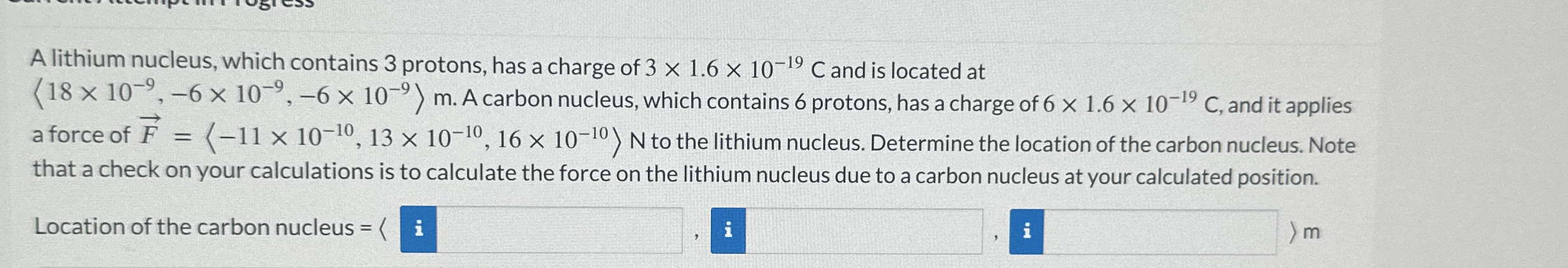Solved A lithium nucleus, which contains 3 ﻿protons, has a | Chegg.com
