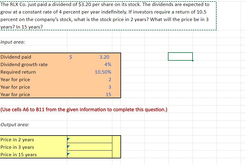 Solved PLEASE PROVIDE ME EXCEL FORMULAS ONLY The RLX Co. | Chegg.com
