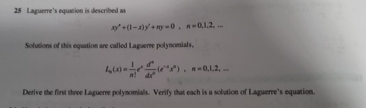 25 ﻿Laguerre's equation is described | Chegg.com