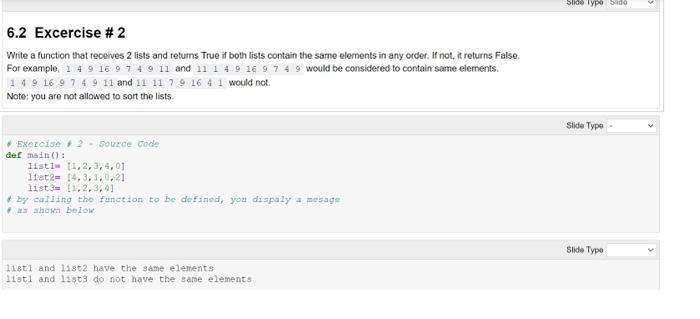 Solved Write a function that receives 2 lists and retums | Chegg.com