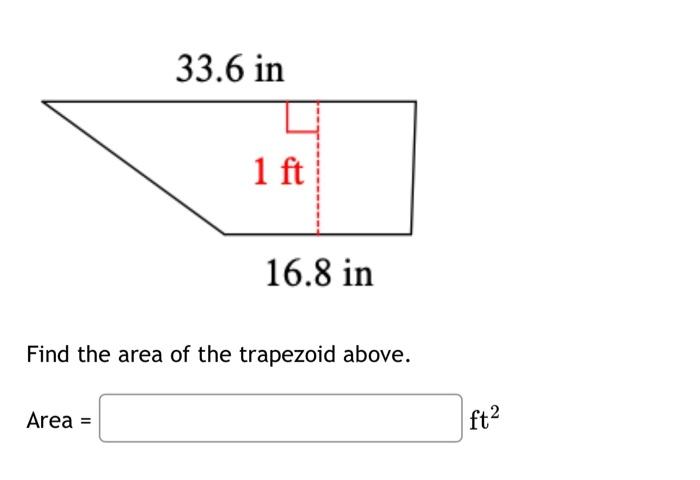 Solved Find the area of the trapezoid above. | Chegg.com