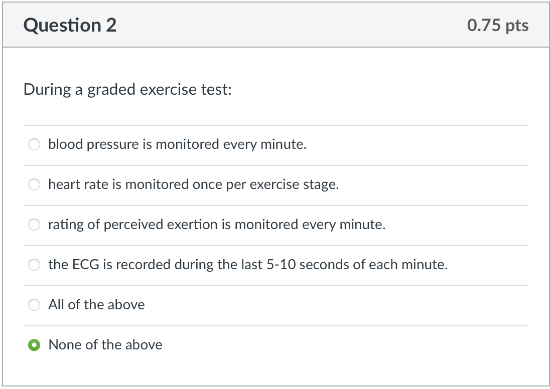 Solved Question 2During a graded exercise test:blood | Chegg.com