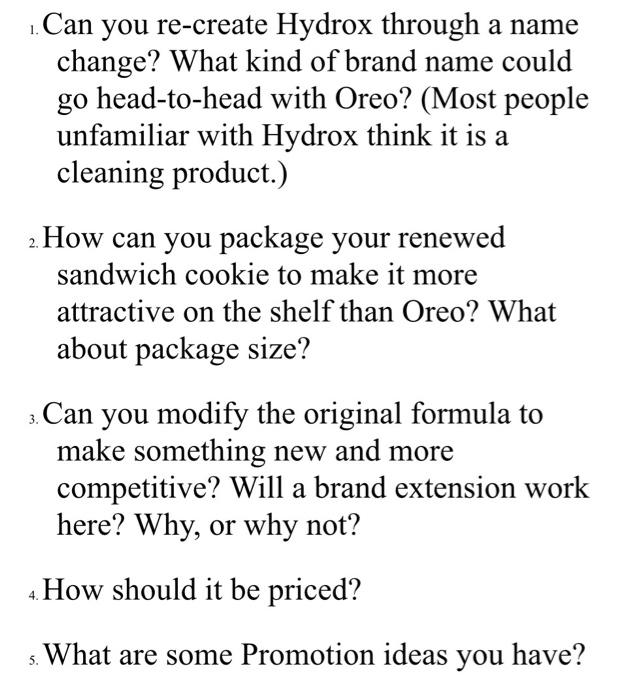 Solved Can you re-create Hydrox through a name change? What | Chegg.com
