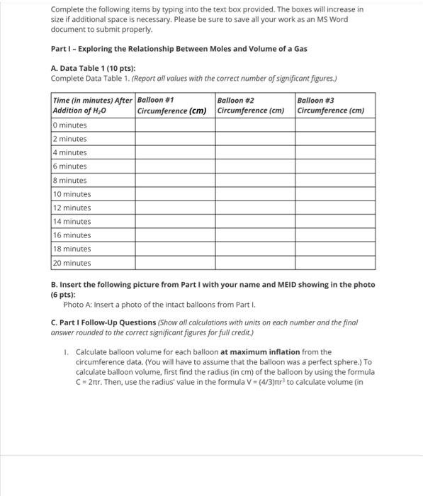 Complete the following items by typing into the text | Chegg.com