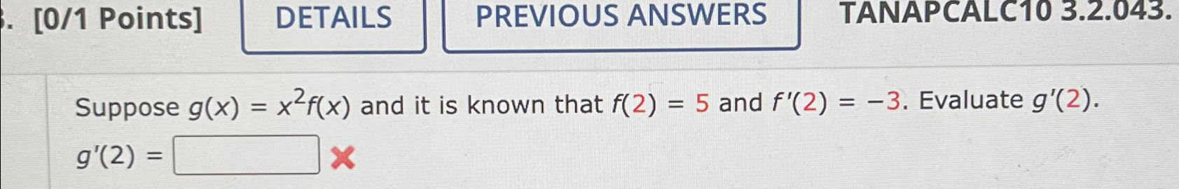 Solved [0/1 ﻿Points]PREVIOUS | Chegg.com