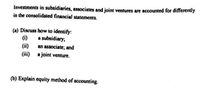 Solved Investments in subsidiaries, associates and joint | Chegg.com