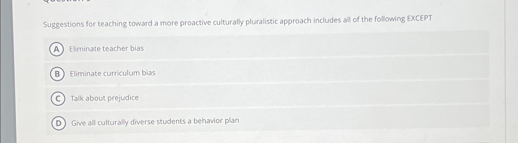 Solved Suggestions for teaching toward a more proactive | Chegg.com