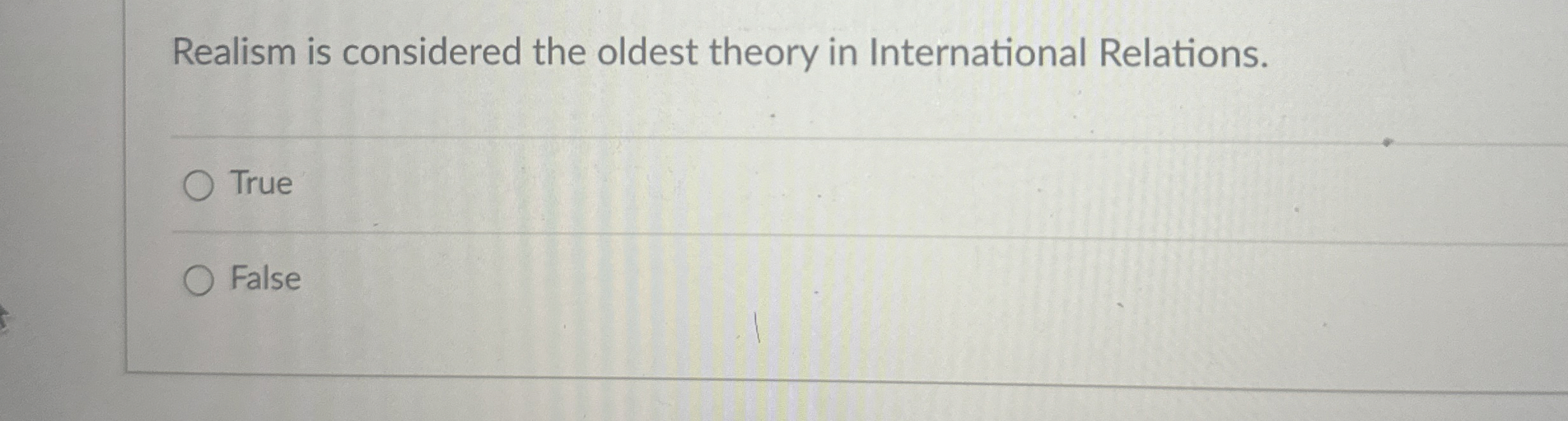 Solved Realism is considered the oldest theory in | Chegg.com