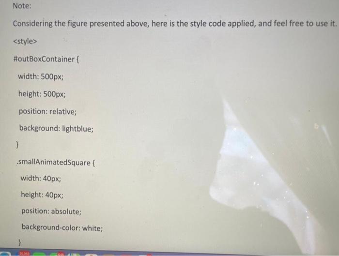 Solved Write a JavaScript program to move two small squares | Chegg.com