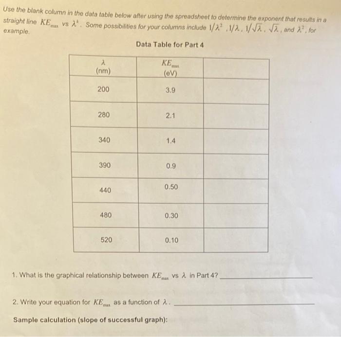 Solved Use the blank column in the data table below after | Chegg.com