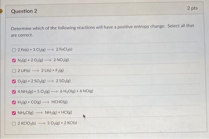 Solved 2 pts Question 2 Determine which of the following | Chegg.com