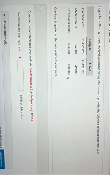 Solved Digger Inc. sells a high-speed retrieval system for | Chegg.com