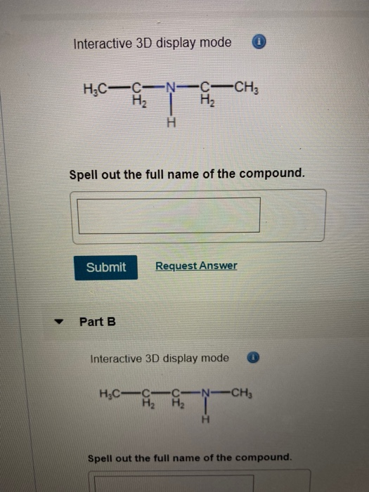 Solved Interactive 3D display mode H3CC- -C-CH3 H2 H2 H | Chegg.com