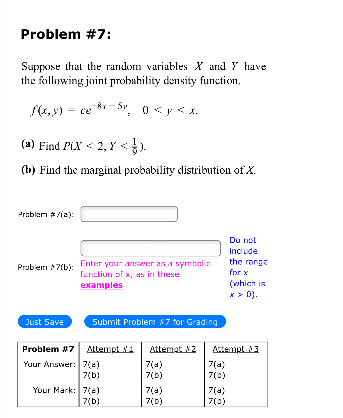 Solved Problem #7:Suppose that the random variables x ﻿and Y | Chegg.com