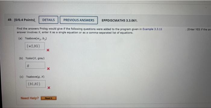 Solved Find the answers Prolog would give if the following | Chegg.com