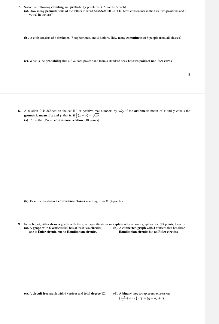 Solved Please answer questions: 7, 8 ﻿and 9Solve the | Chegg.com