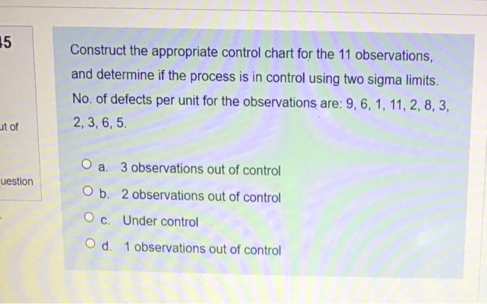 Solved 15 Construct the appropriate control chart for the 11 | Chegg.com