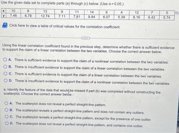 Solved Use the given data set to complete parts (a) through | Chegg.com