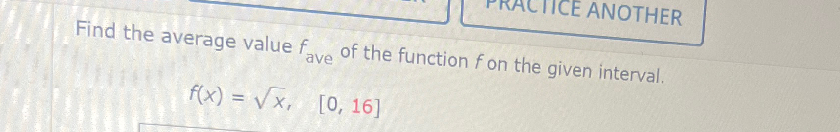 Solved Find the average value fave ﻿of the function f ﻿on | Chegg.com