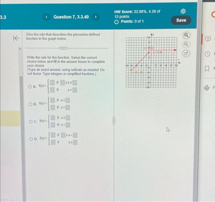 Solved give the rule that describes a piecewise defined | Chegg.com