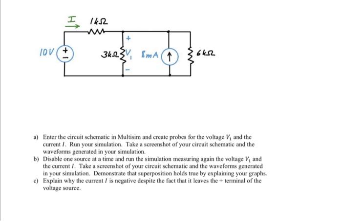 Solved a) Enter the circuit schematic in Multisim and create | Chegg.com