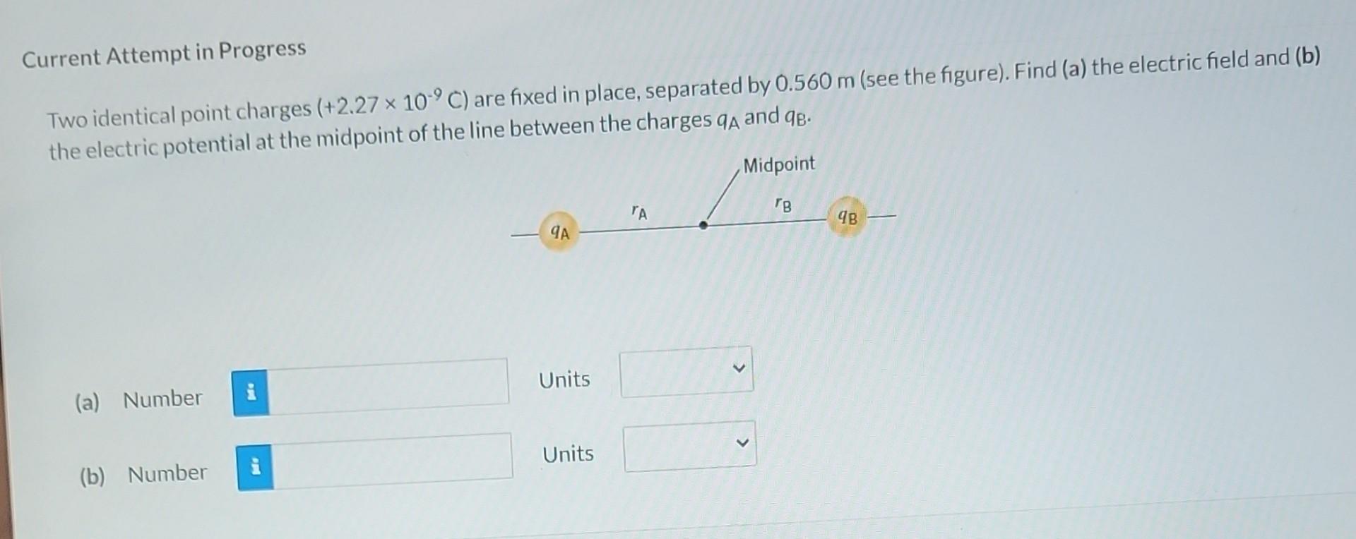 Solved Current Attempt in Progress Two identical point | Chegg.com