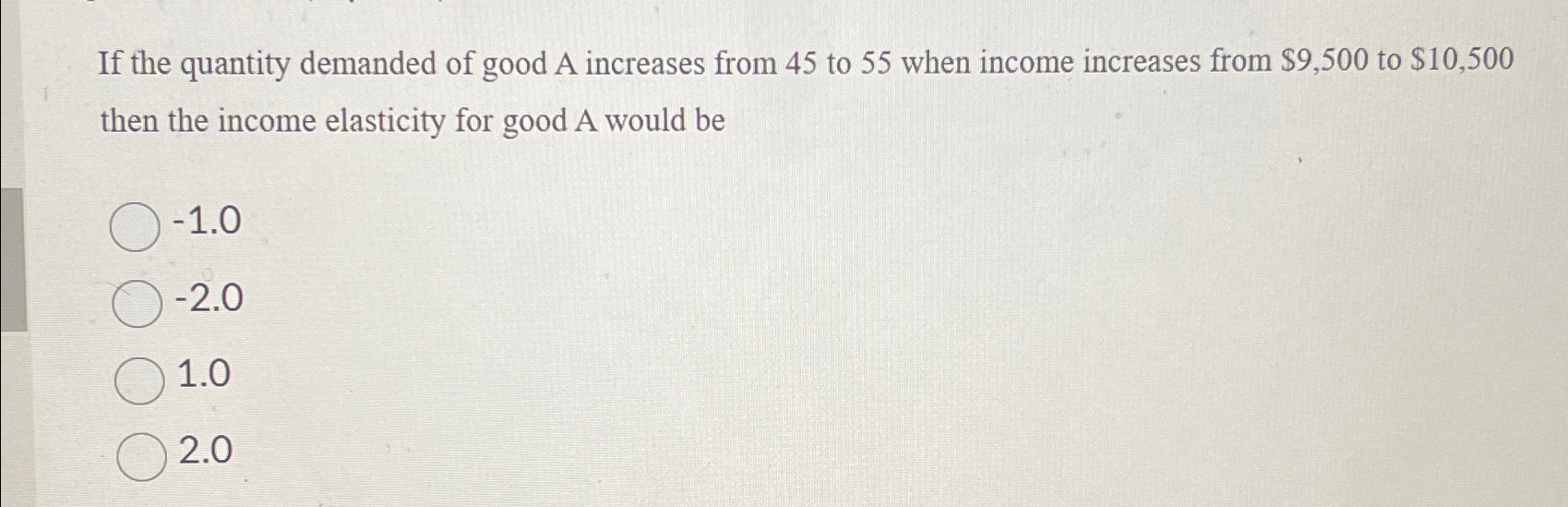 Solved If the quantity demanded of good A increases from 45 | Chegg.com