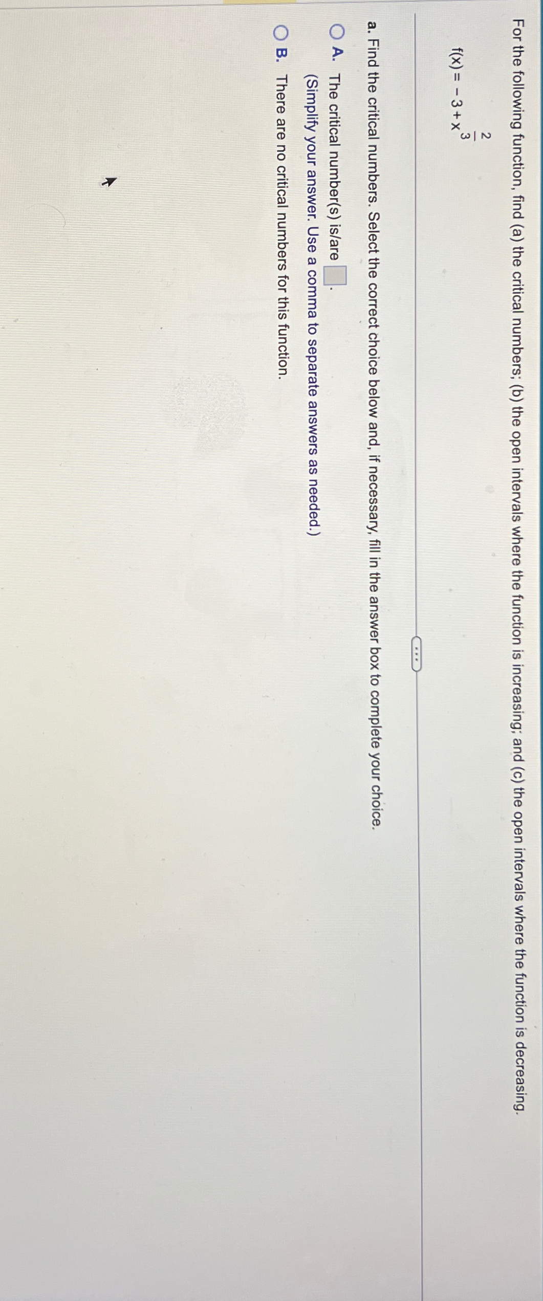 Solved 3 ﻿PART QUESTION For the following function, find (a) | Chegg.com