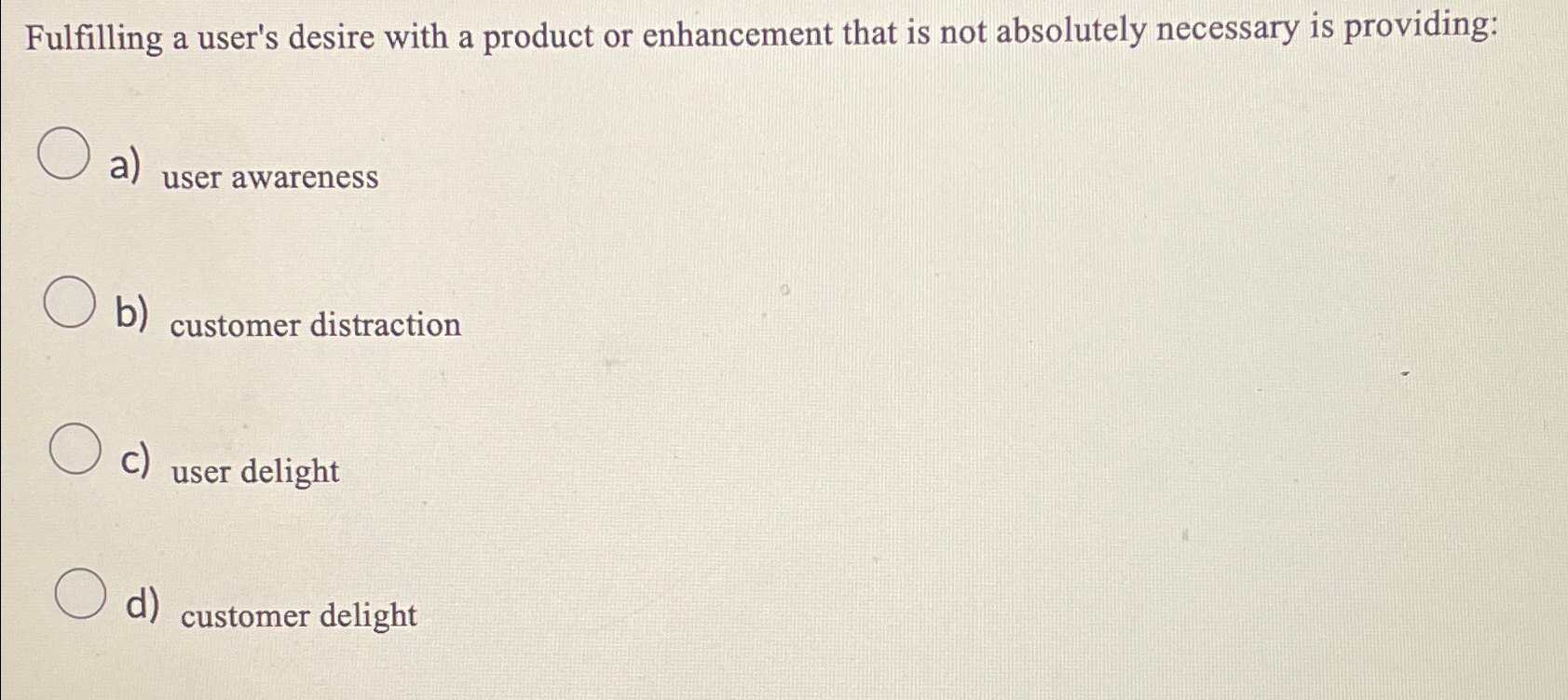 Solved Fulfilling a user's desire with a product or | Chegg.com