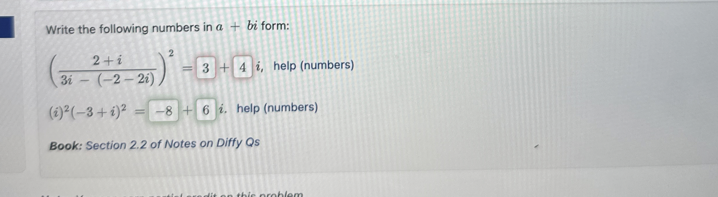 Solved Write the following numbers in a+bi | Chegg.com