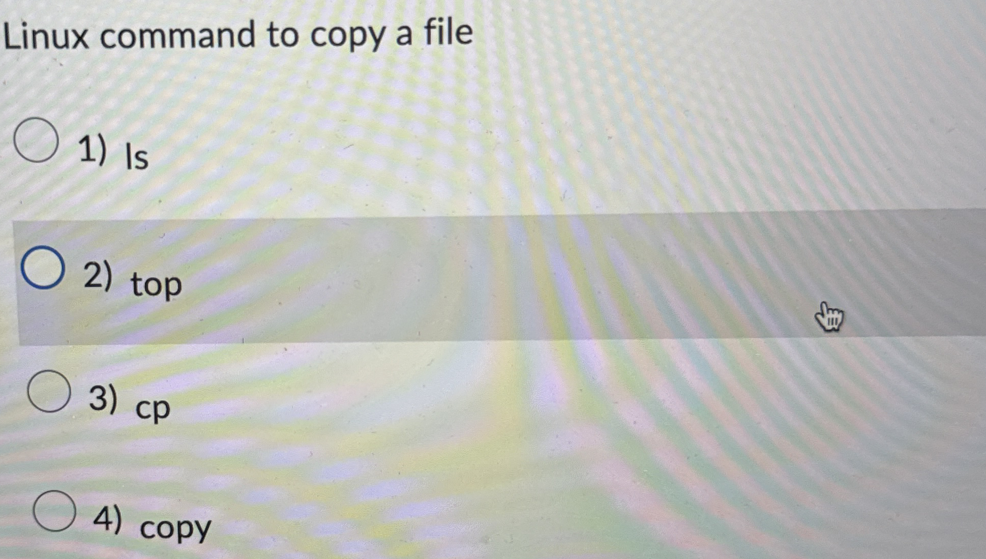 Solved Linux command to copy a fileIstopcpcopy | Chegg.com