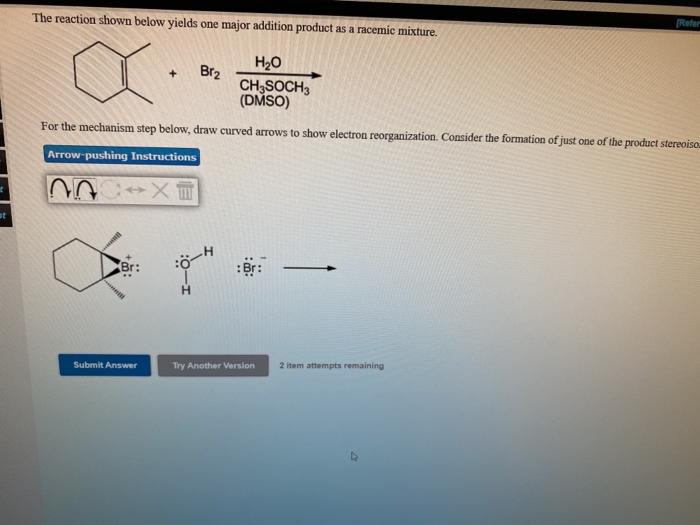 Solved The reaction shown below yields one major addition | Chegg.com