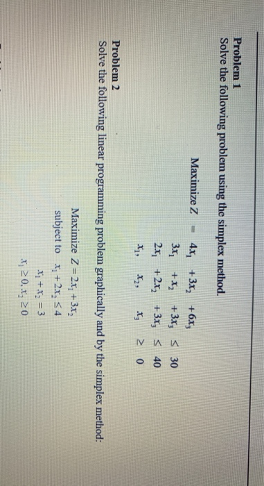 Solved Problem 1 Solve The Following Problem Using The 