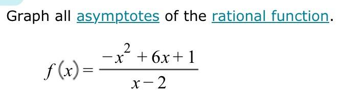 Solved Graph all asymptotes of the rational | Chegg.com