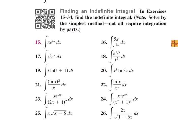 Solved Finding an Indefinite Integral In Exercises 15–34, | Chegg.com