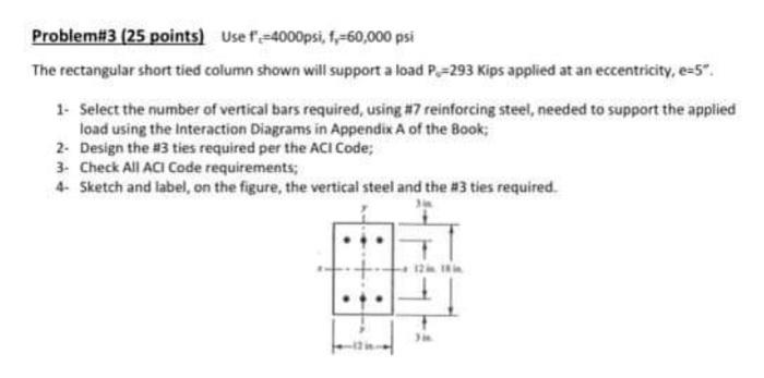 Solved The rectangular short tied column shown will support | Chegg.com