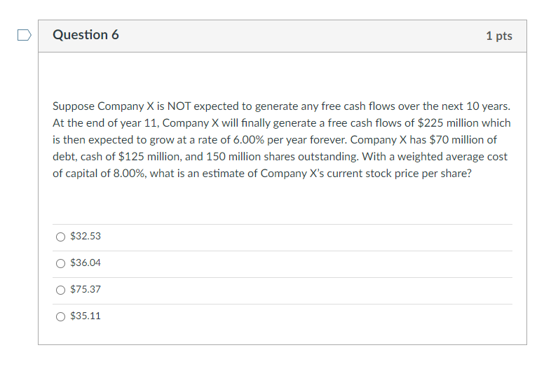 Solved Question 6Suppose Company X is NOT expected to | Chegg.com Solved Question 6Suppose Company X is NOT expected to | Chegg.com