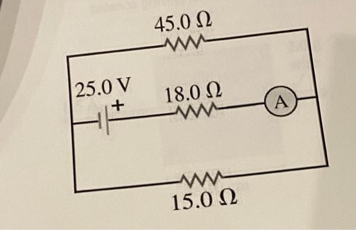 Solved Find the current through the Ammeter shown: | Chegg.com