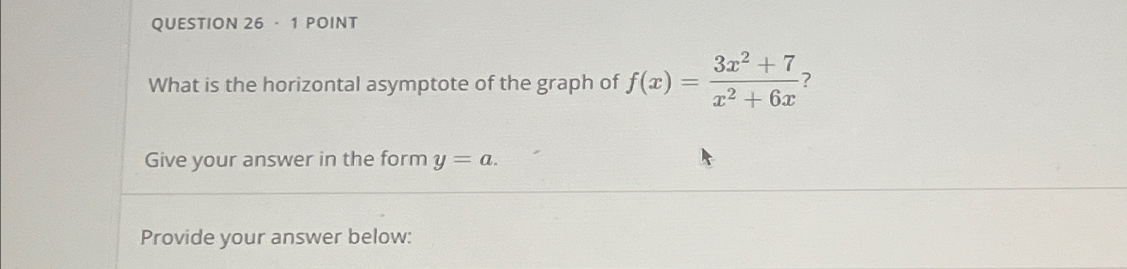 Solved QUESTION 26 - 1 ﻿POINTWhat is the horizontal | Chegg.com