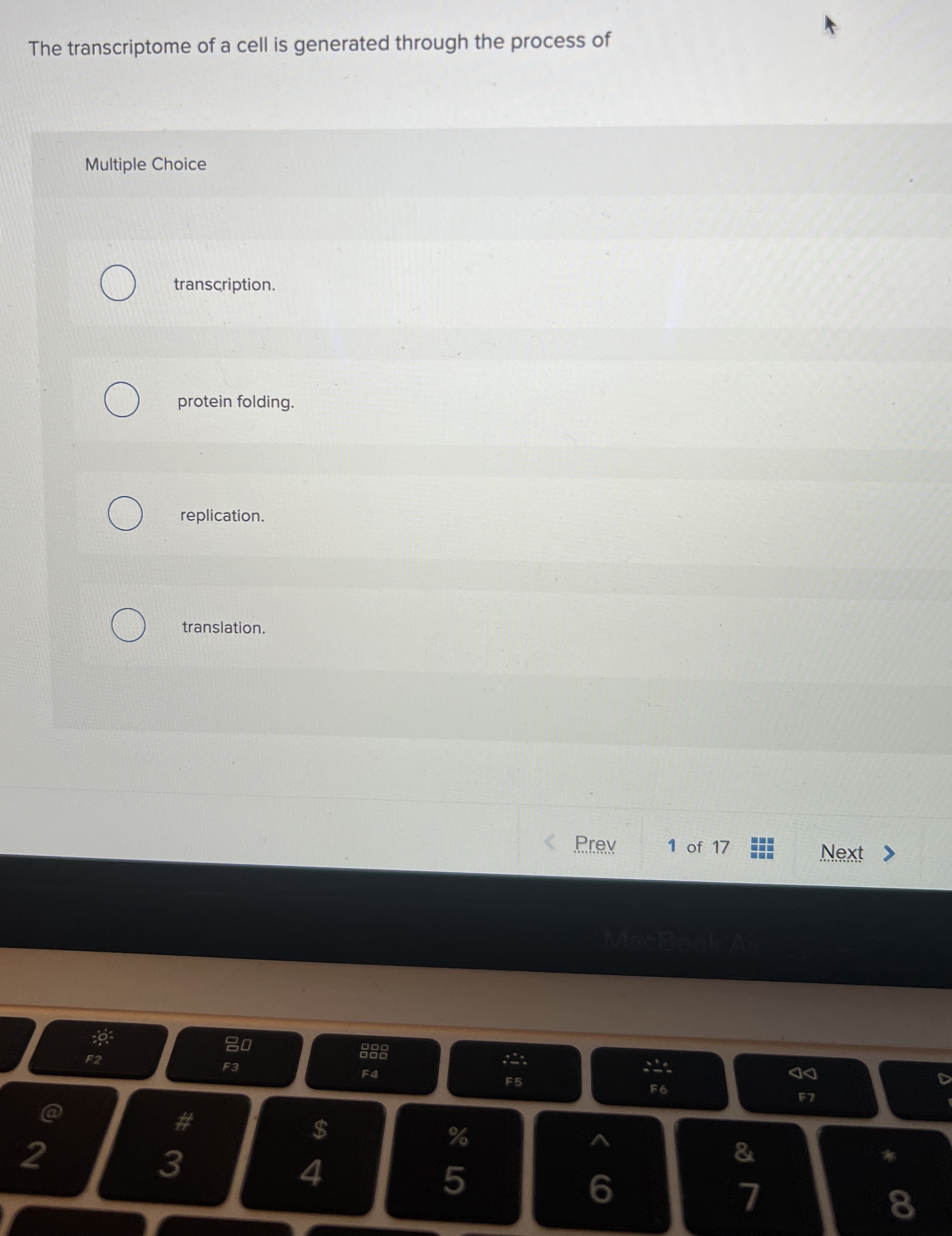 Solved The transcriptome of a cell is generated through the | Chegg.com
