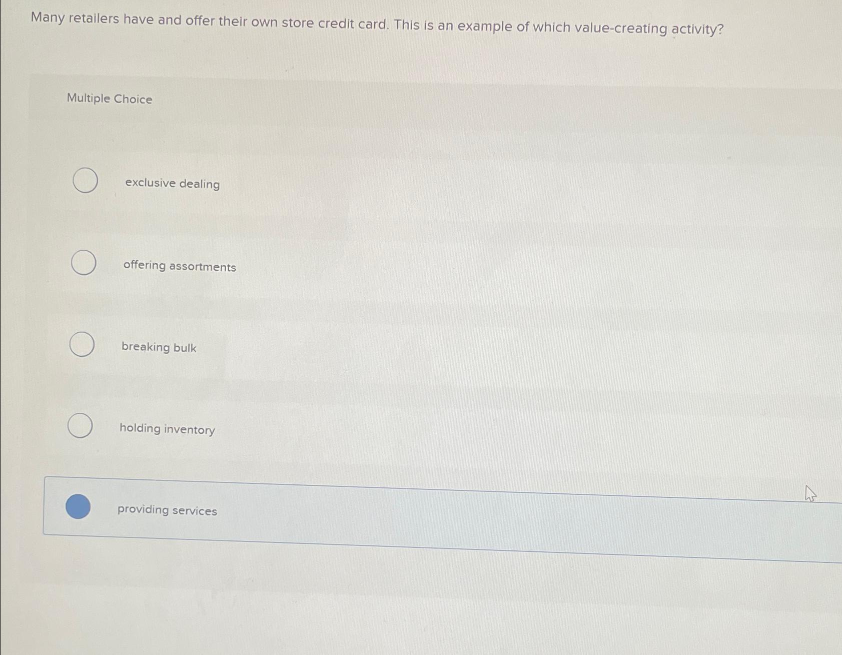 Solved Many retailers have and offer their own store credit | Chegg.com