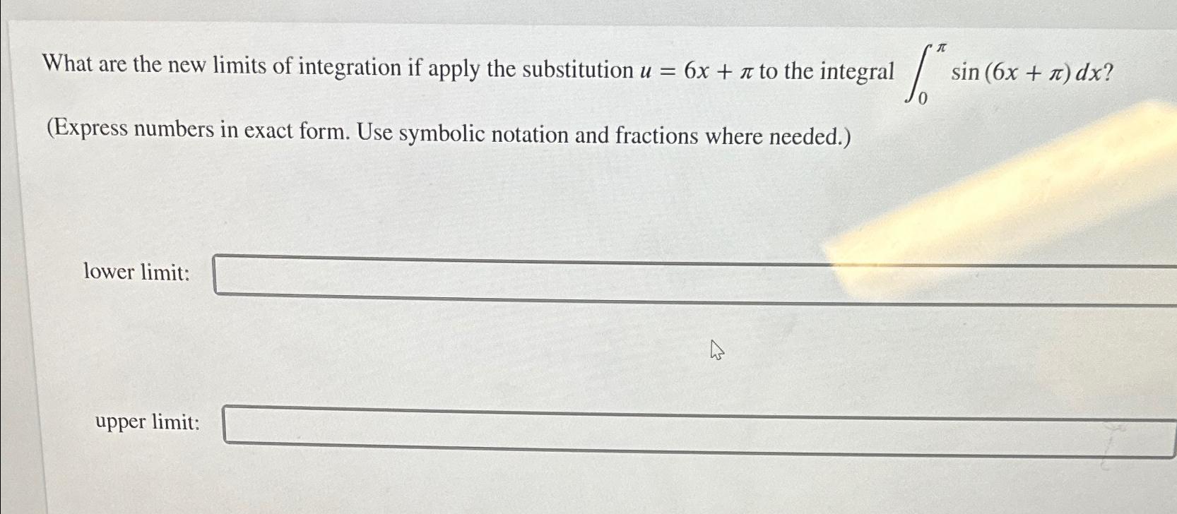 Solved What are the new limits of integration if apply the | Chegg.com