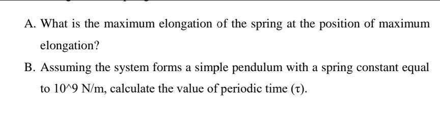 Solved A. What is the maximum elongation of the spring at | Chegg.com