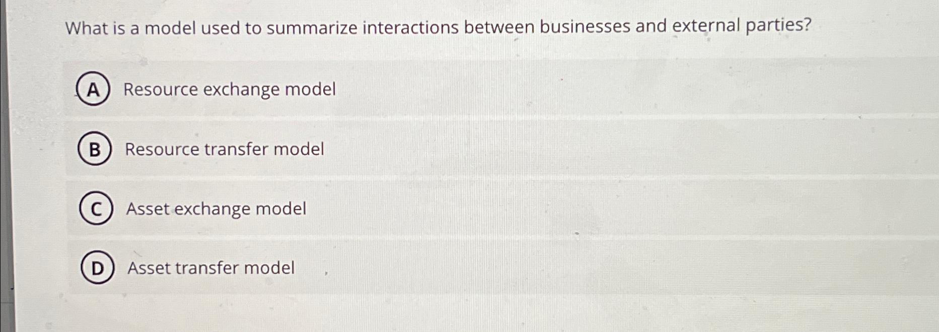Solved What is a model used to summarize interactions | Chegg.com