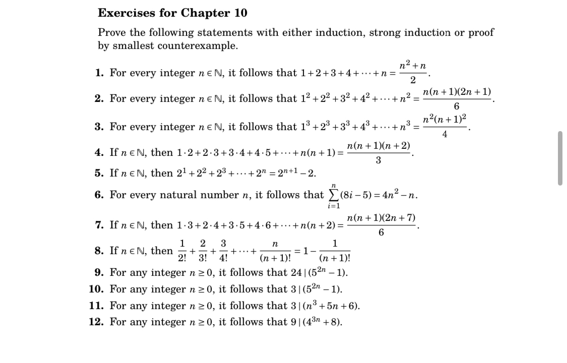 Solved Exercises for Chapter 10Prove the following | Chegg.com