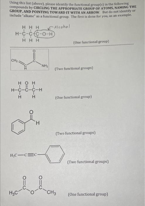 Solved Using this list (above), please identify the | Chegg.com