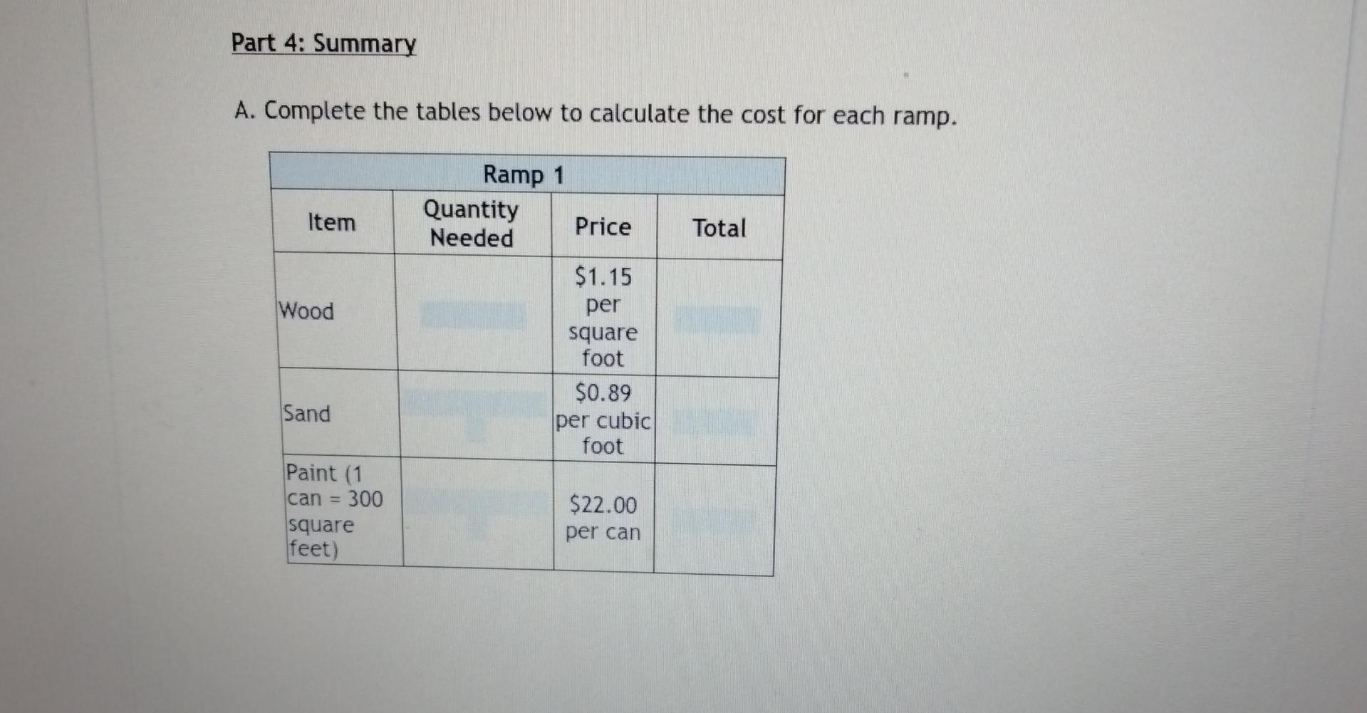 Solved E. What is the surface area of the ramp that will be | Chegg.com