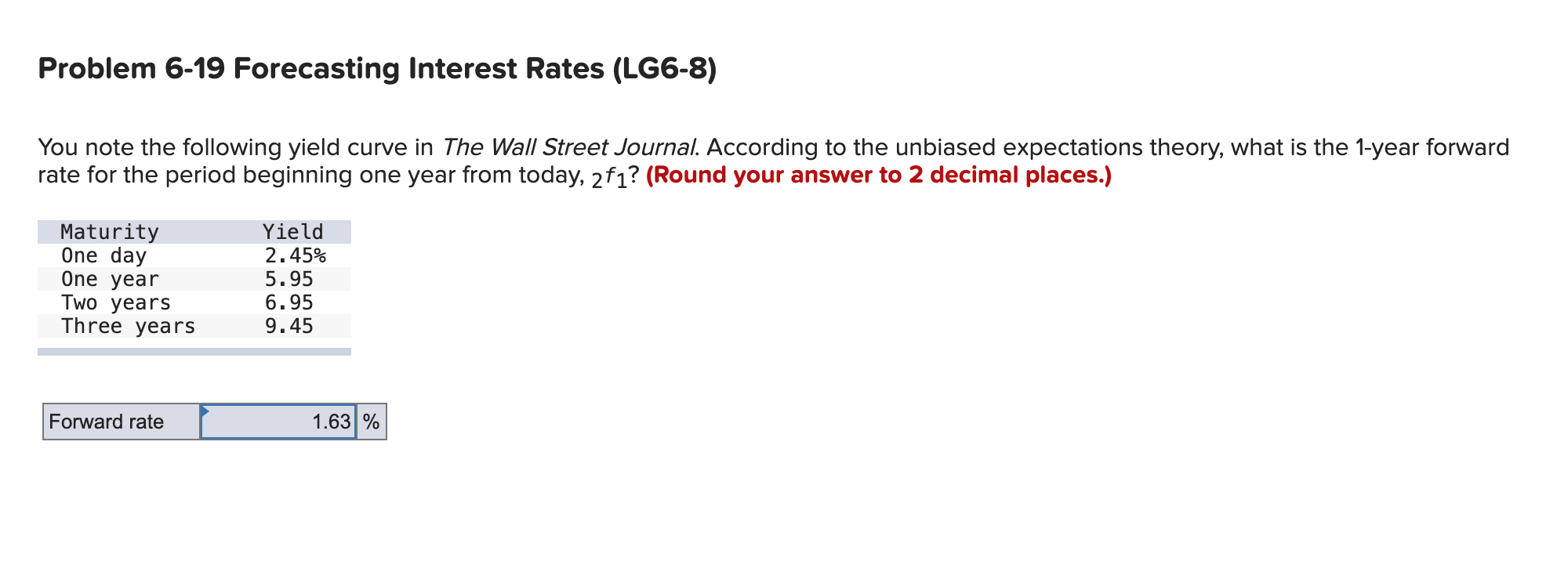 Solved Problem 6-19 Forecasting Interest Rates (LG6-8)You | Chegg.com Solved Problem 6-19 Forecasting Interest Rates (LG6-8)You | Chegg.com