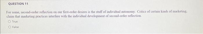 For some, second-order reflection on our first-order | Chegg.com