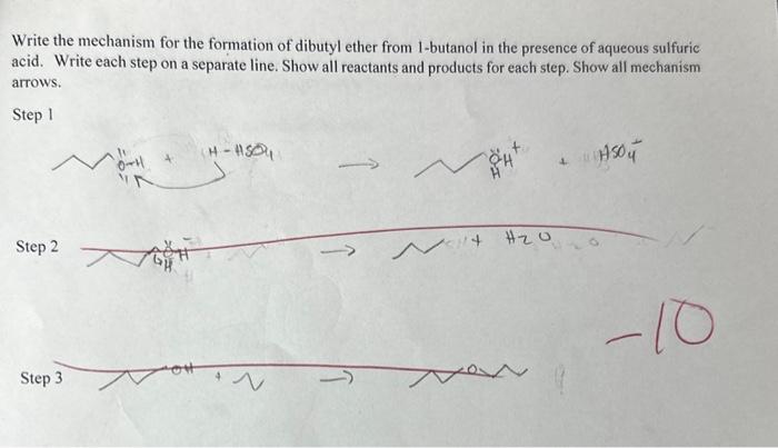 Solved Write the mechanism for the formation of dibutyl | Chegg.com